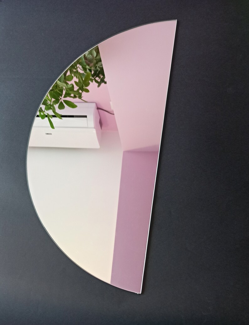 Two Semicircular Double Mirrors Polished Around Perimeter Wall Double ...