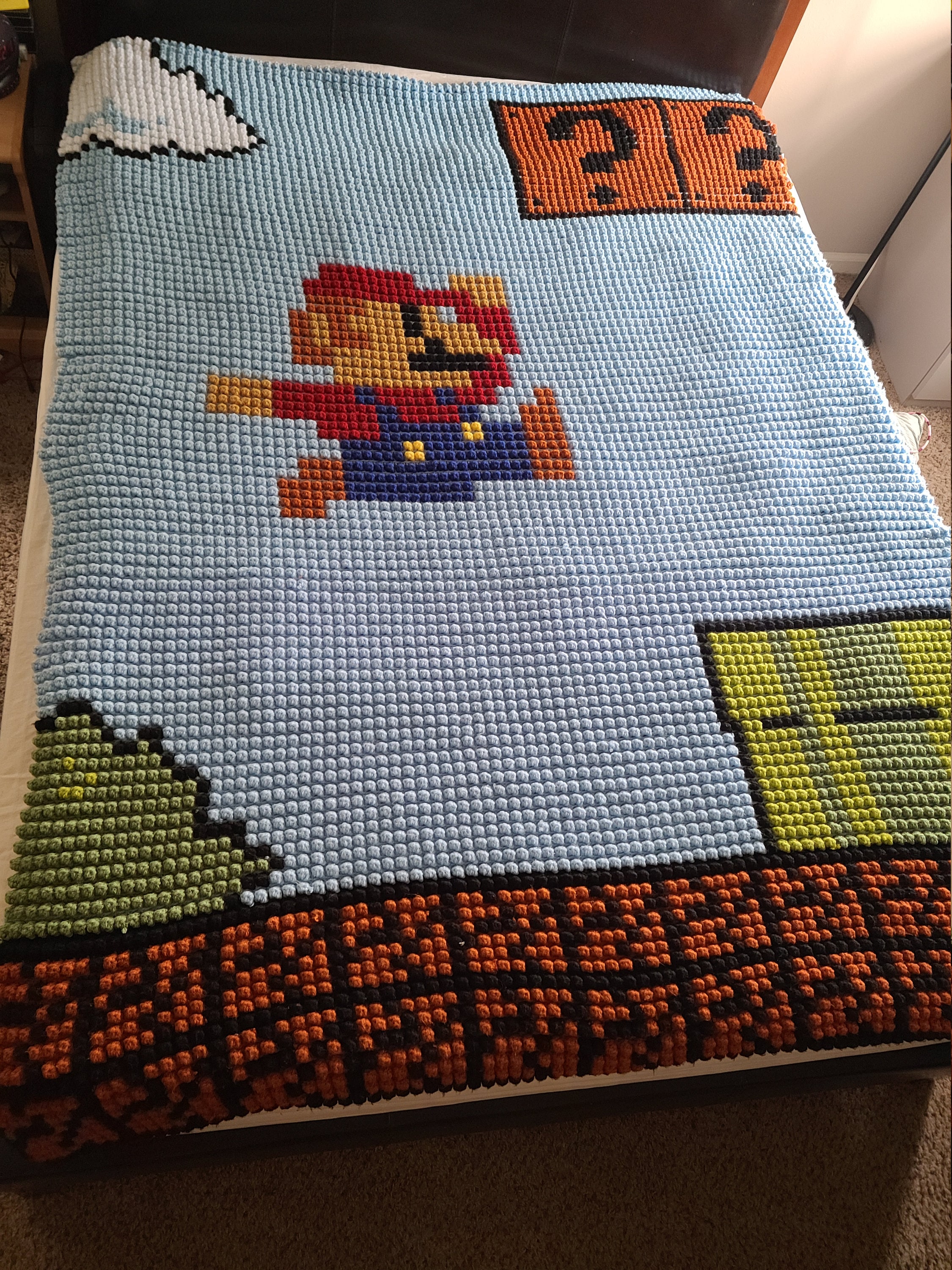 Mario Blanket - Bobble Stitch - Crochet Pattern - Etsy
