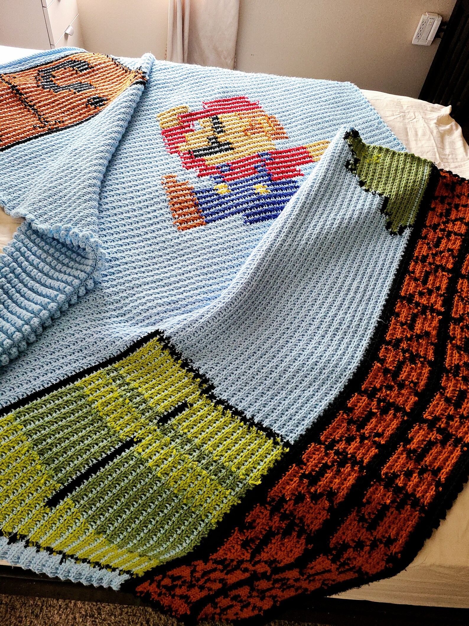 Mario Blanket - Bobble Stitch - Crochet Pattern - Etsy