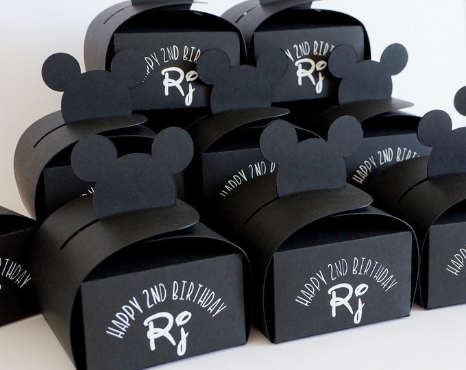 Custom Mickey Mouse Inspired Birthday Favor Boxes - Etsy