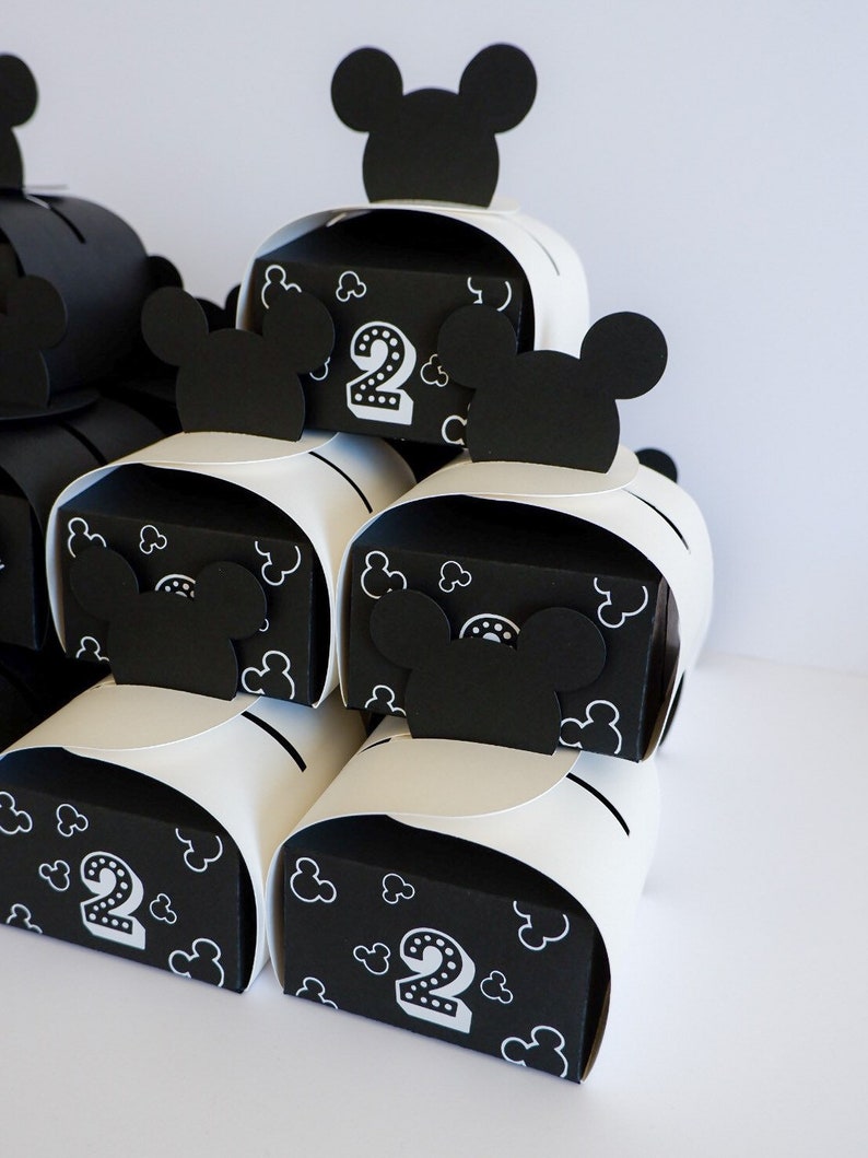 Custom Mickey Mouse Inspired Birthday Favor Boxes - Etsy
