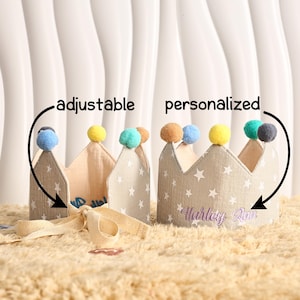 Hand Embroidered Birthday Crown, Baby First Birthday Party Hat,custom ...