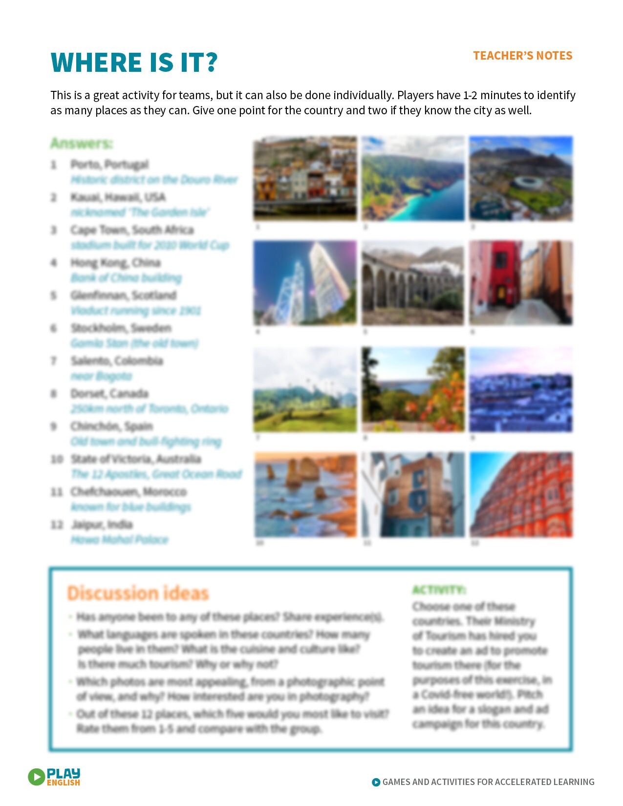 ESL Game Set, Printable Activity Bundle, English Warmups - Etsy