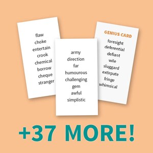 Printable vocabulary game describing card game advanced word | Etsy