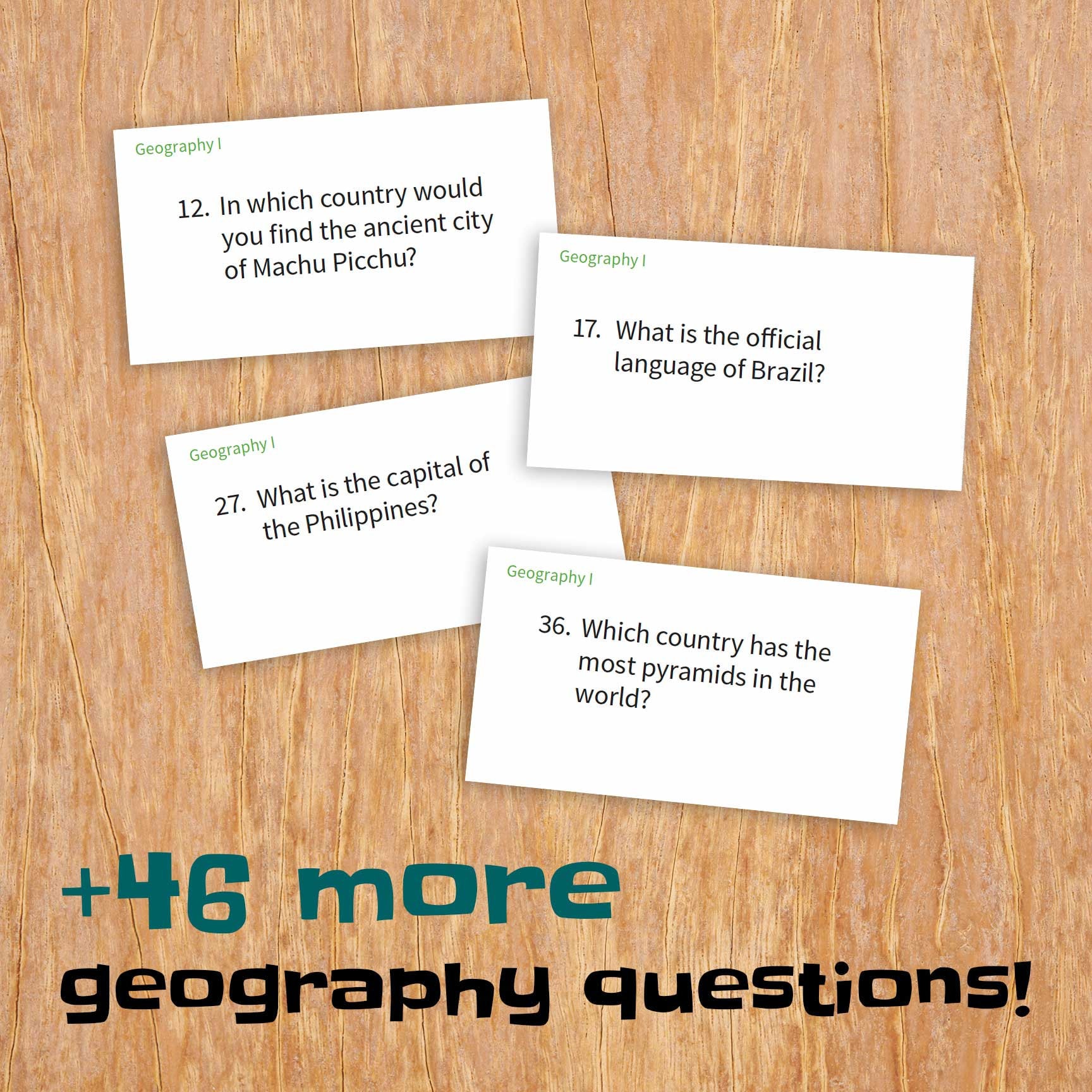 Geography Trivia Cards, Basic Geography Flashcard Activity - Etsy