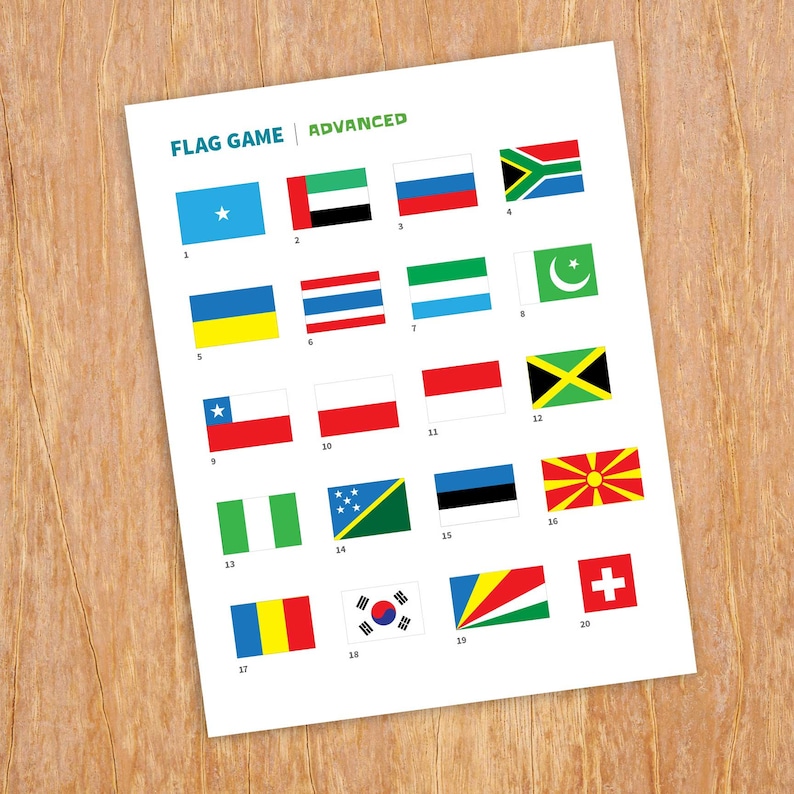 Flag Game, Printable Flag Activity, ESL - Etsy