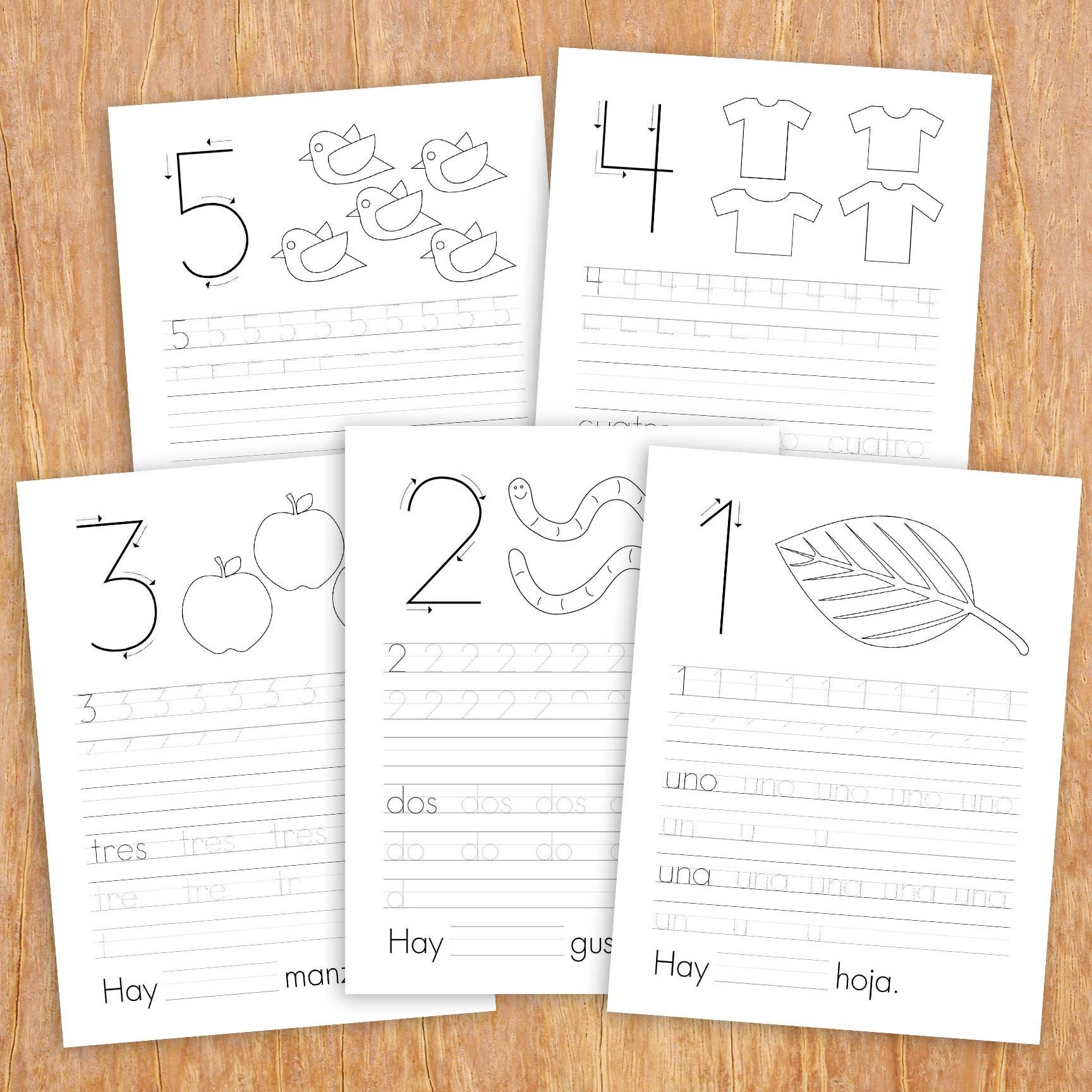 Spanish Numbers Bundle, 1-10 Tracing Sheets, Writing Numbers Worksheets ...