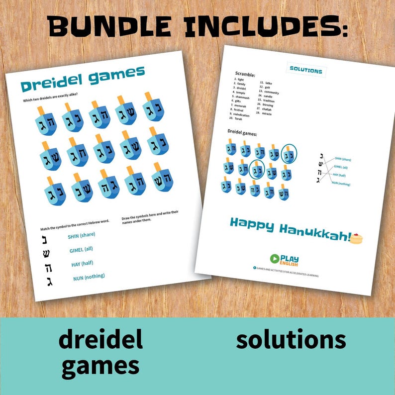 Hanukkah Activity Bundle, Printable Worksheets - Etsy