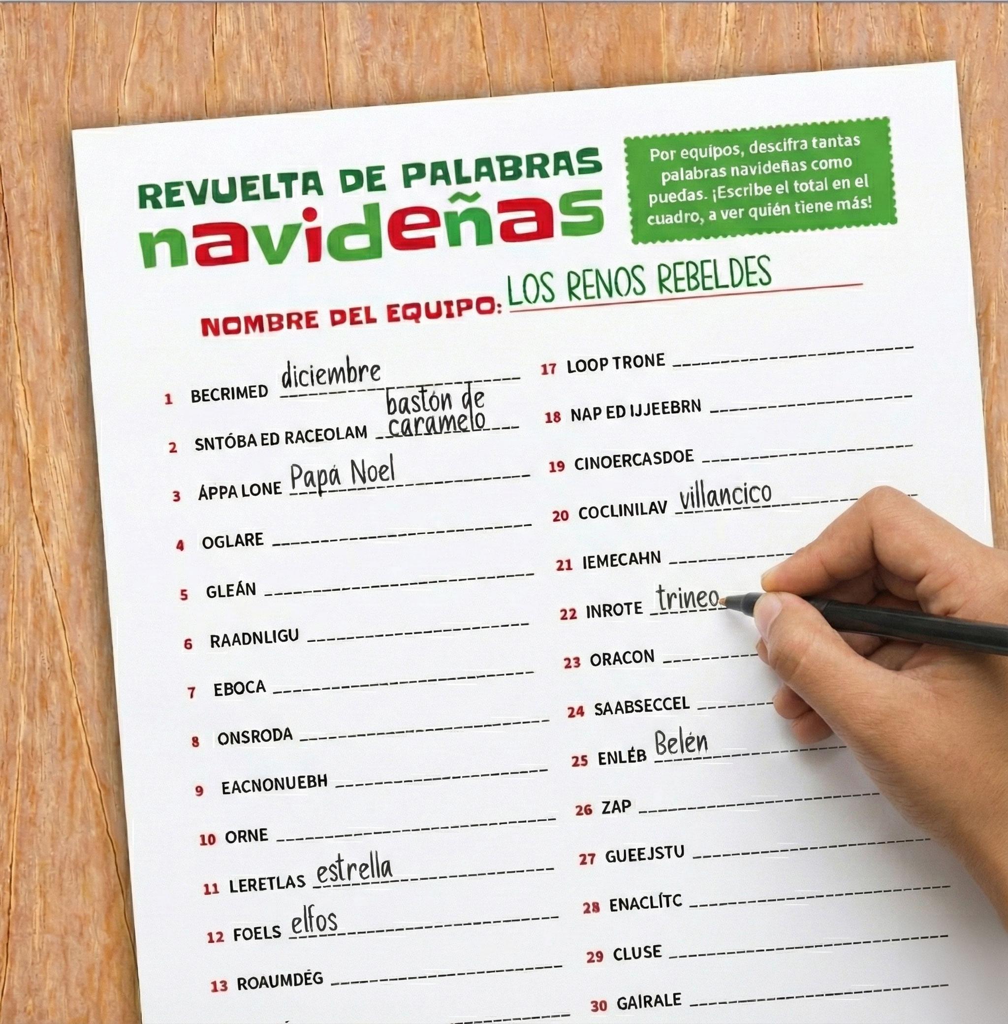 Spanish Christmas Word Scramble Printable, La Navidad Holiday Party ...