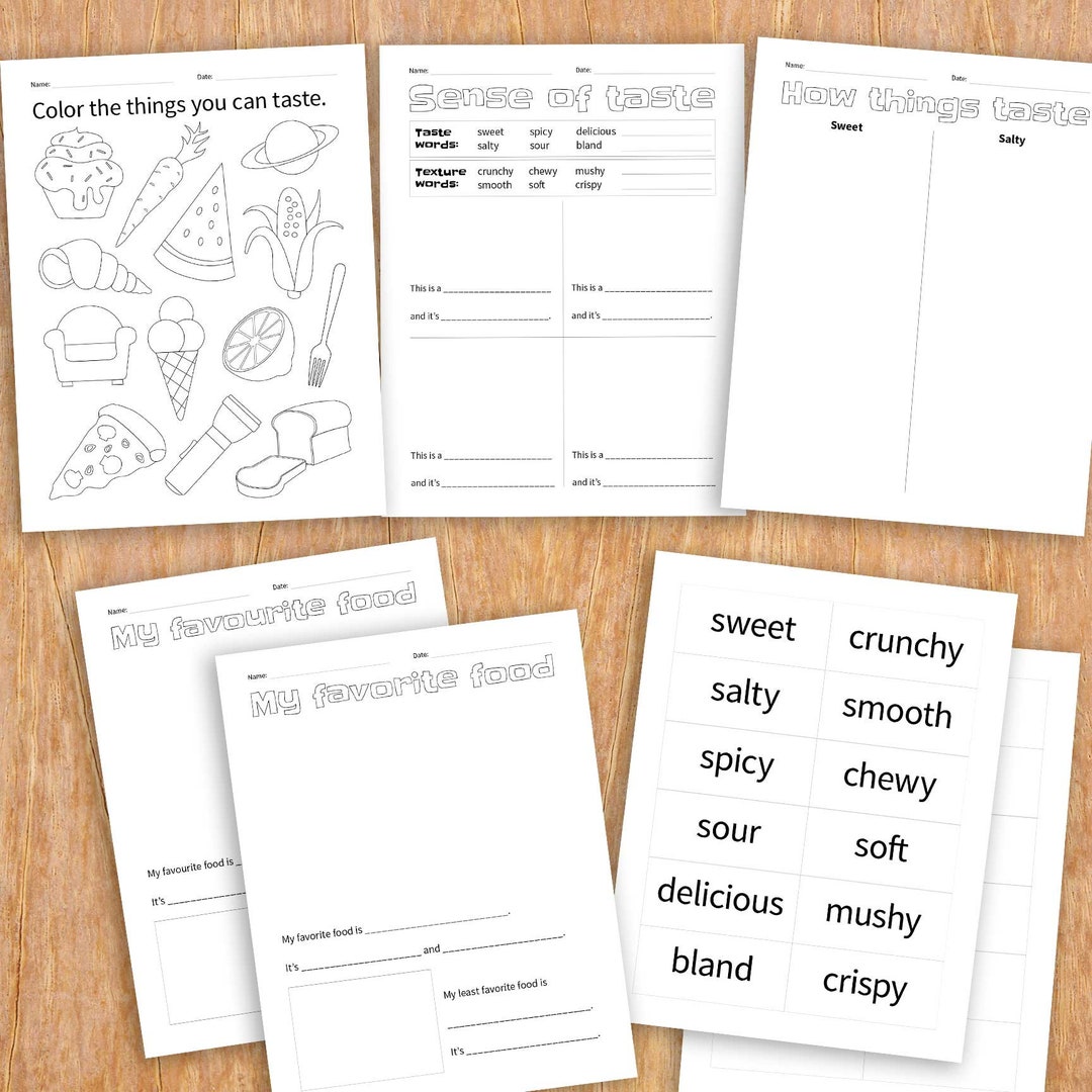 Sense of Taste Activity Bundle, Grades 1-3 - Etsy
