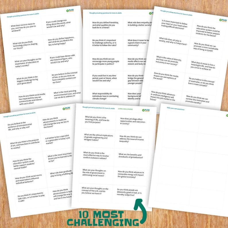 Question Flashcards, Thought-provoking Question Cards for Teens and ...