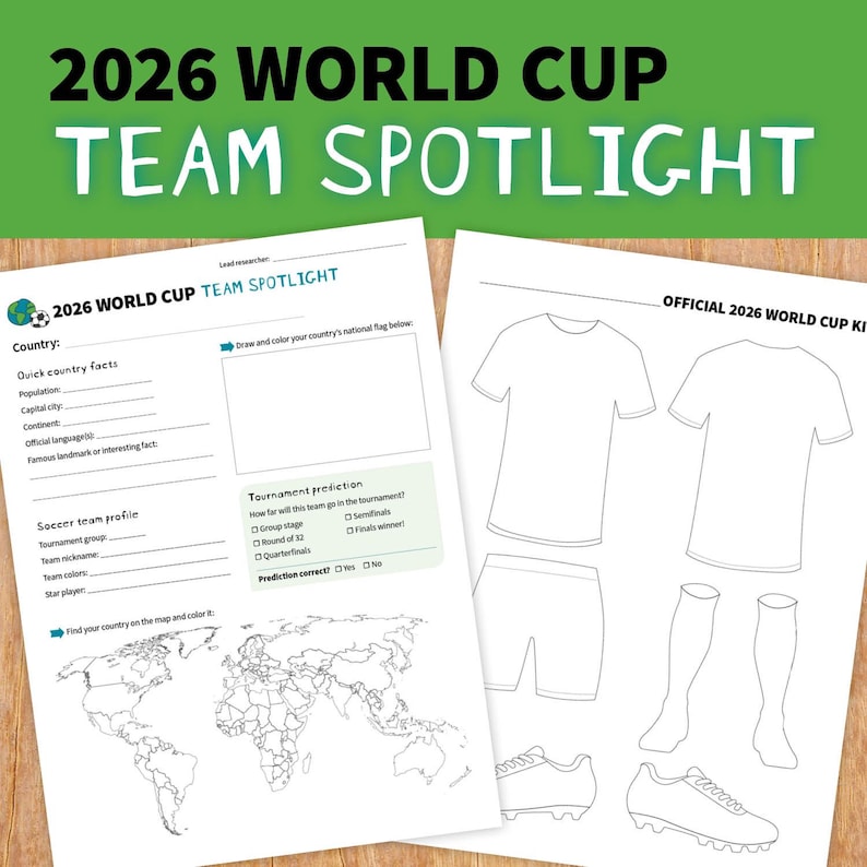 2026 World Cup Soccer Activity Pack | Jersey Design & Team Spotlight ...