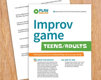 Improv Game, Printable Party Game, 14 Speaking Prompts - Etsy