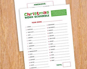 Christmas Word Scramble Hidden Message Party Game, Printable Holiday ...