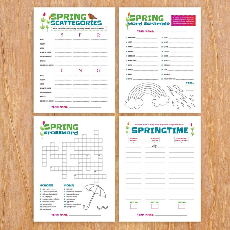 Spring Activity Bundle, Printable Spring Games - Etsy