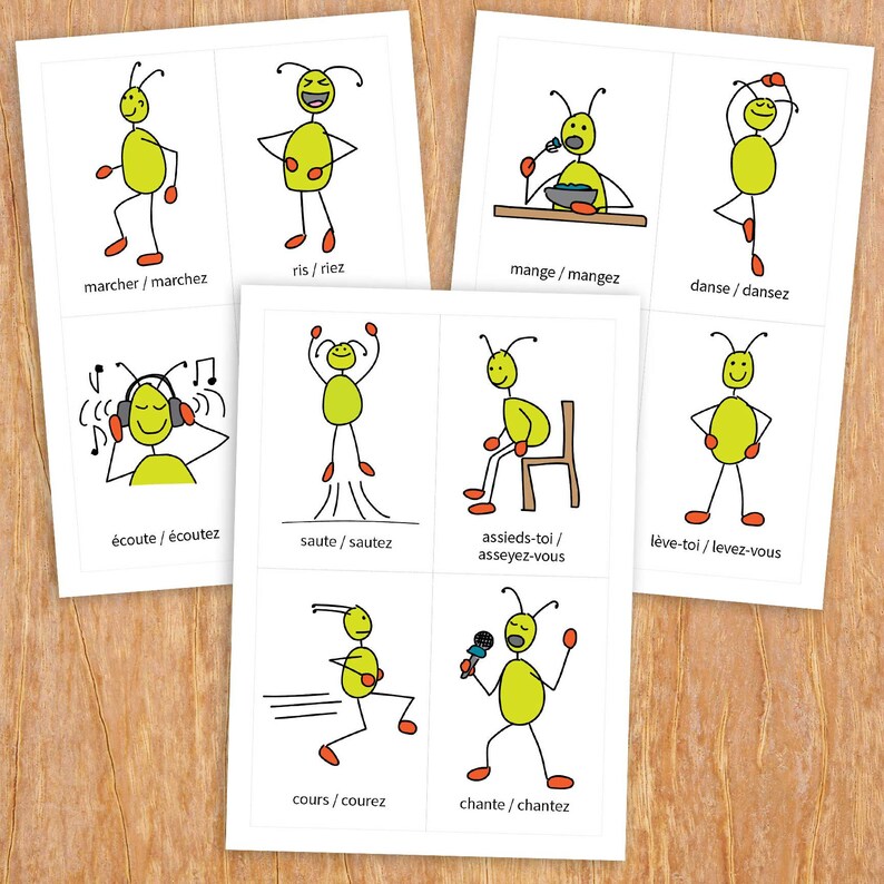 Simon Says French Game, Printable Card Game, French Verbs - Etsy