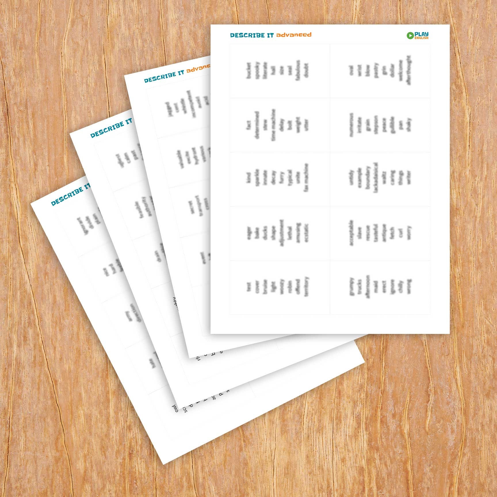 Describe It Advanced Version, Printable Word Game - Etsy