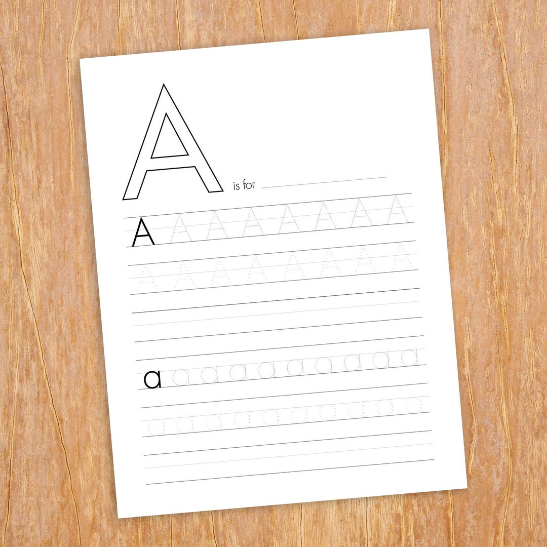 A to Z Tracing Sheets, Printable Alphabet Worksheets, 26-page PDF - Etsy