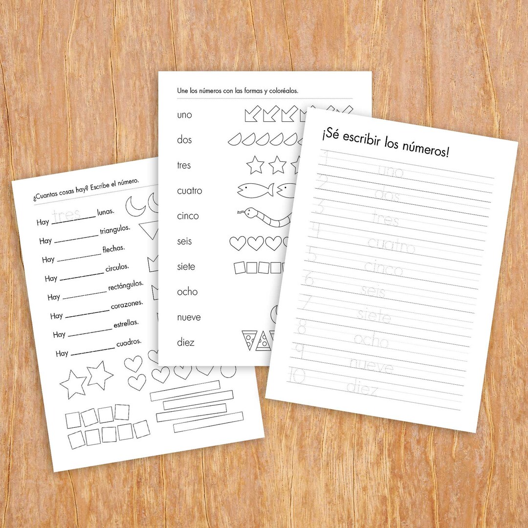 Spanish Numbers Bundle, 1-10 Tracing Sheets, Writing Numbers Worksheets ...