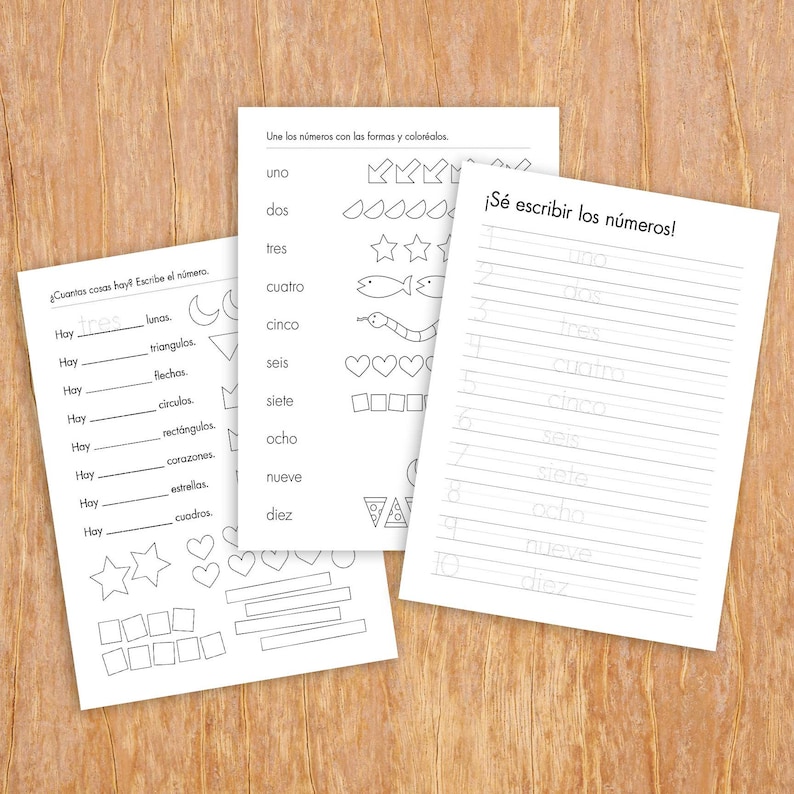 Spanish Numbers Bundle, 1-10 Tracing Sheets, Writing Numbers Worksheets ...