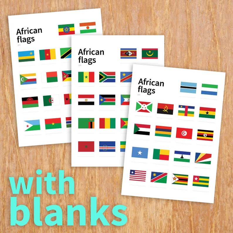 African Flag Worksheets, Printable Africa Activity - Etsy Australia