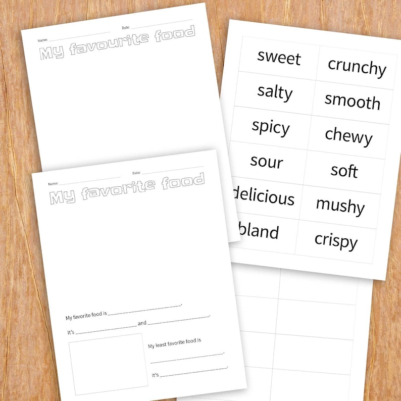 Sense of Taste Activity Bundle Grades 1-3 - Etsy