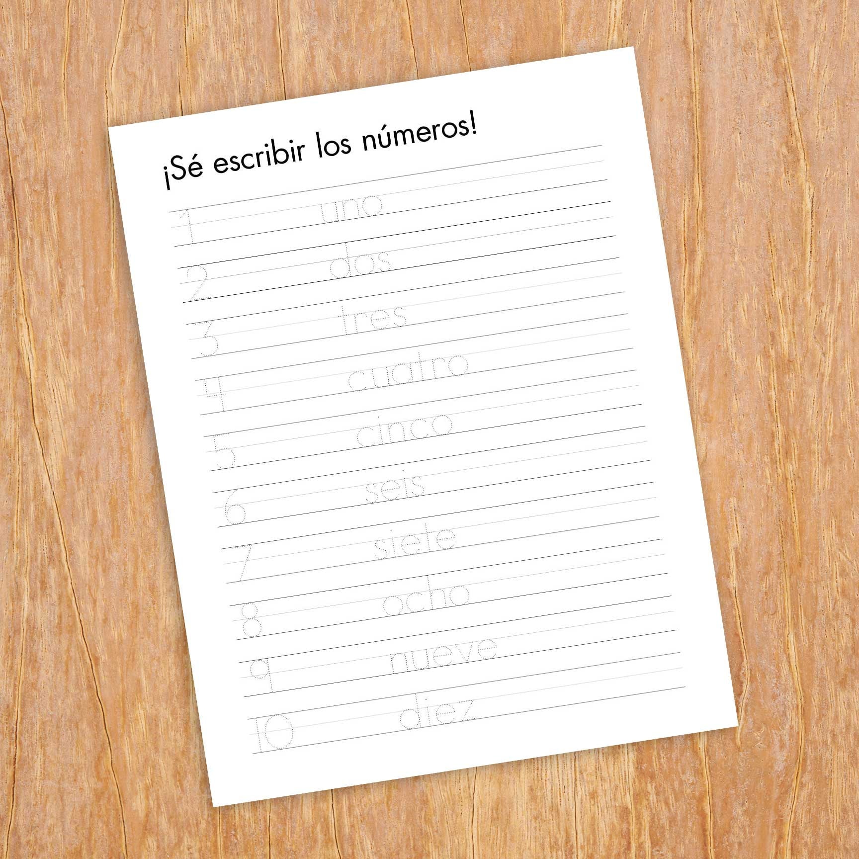 Numbers 1-10 Tracing Sheets, English, Spanish and French - Etsy