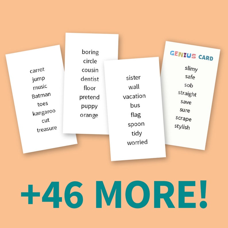 Kids Printable Word Game Vocabulary Card Game (Instant Download) - Etsy