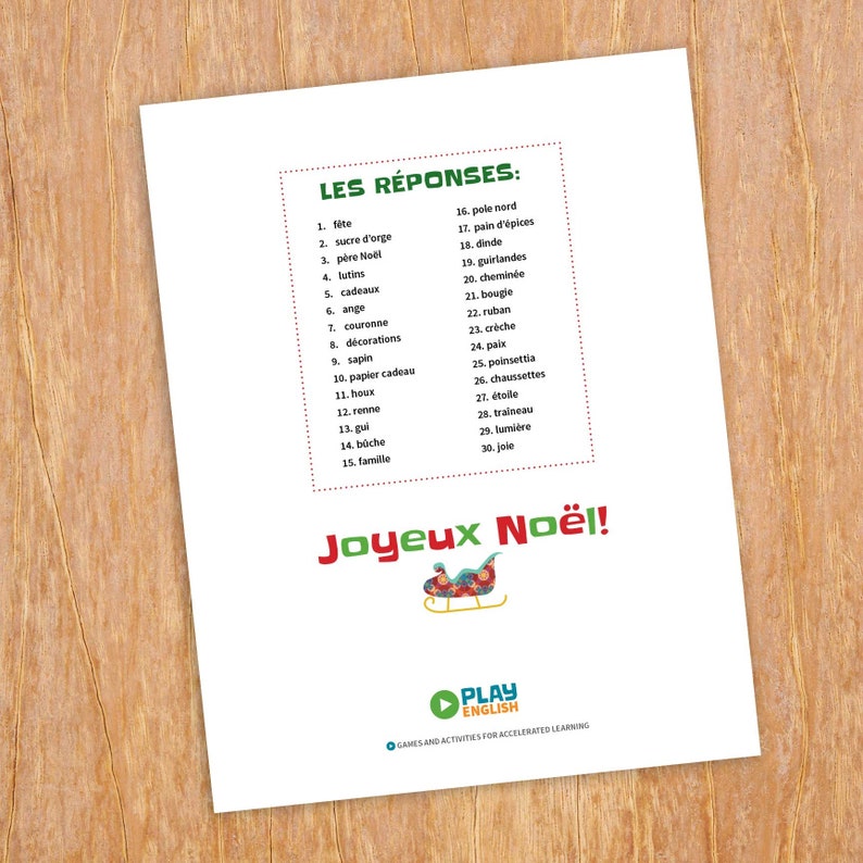 French Christmas Word Scramble Printable Holiday Activity En - Etsy