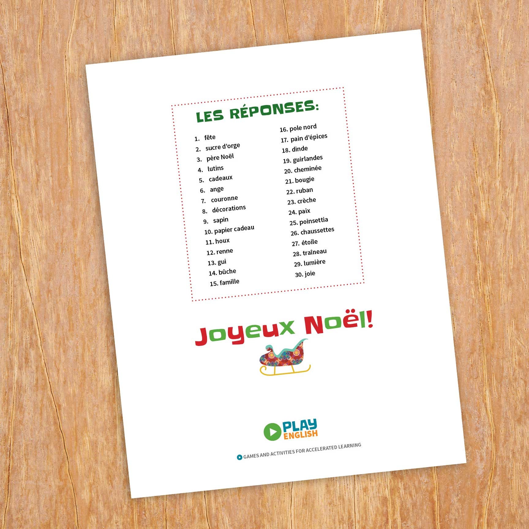 French Christmas Word Scramble, Printable Holiday Activity En Français ...