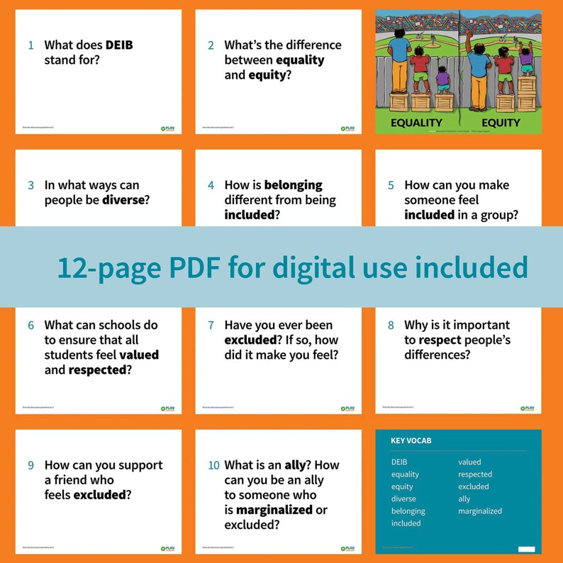 Diversity Discussion Questions, SET 1 of 3, DE&I Activity - Etsy