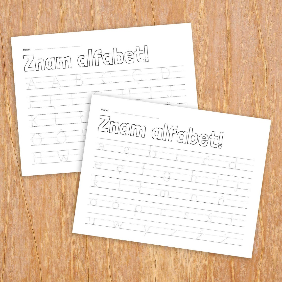 Polish Alphabet Tracing Sheets, Preschool Printable Worksheet - Etsy