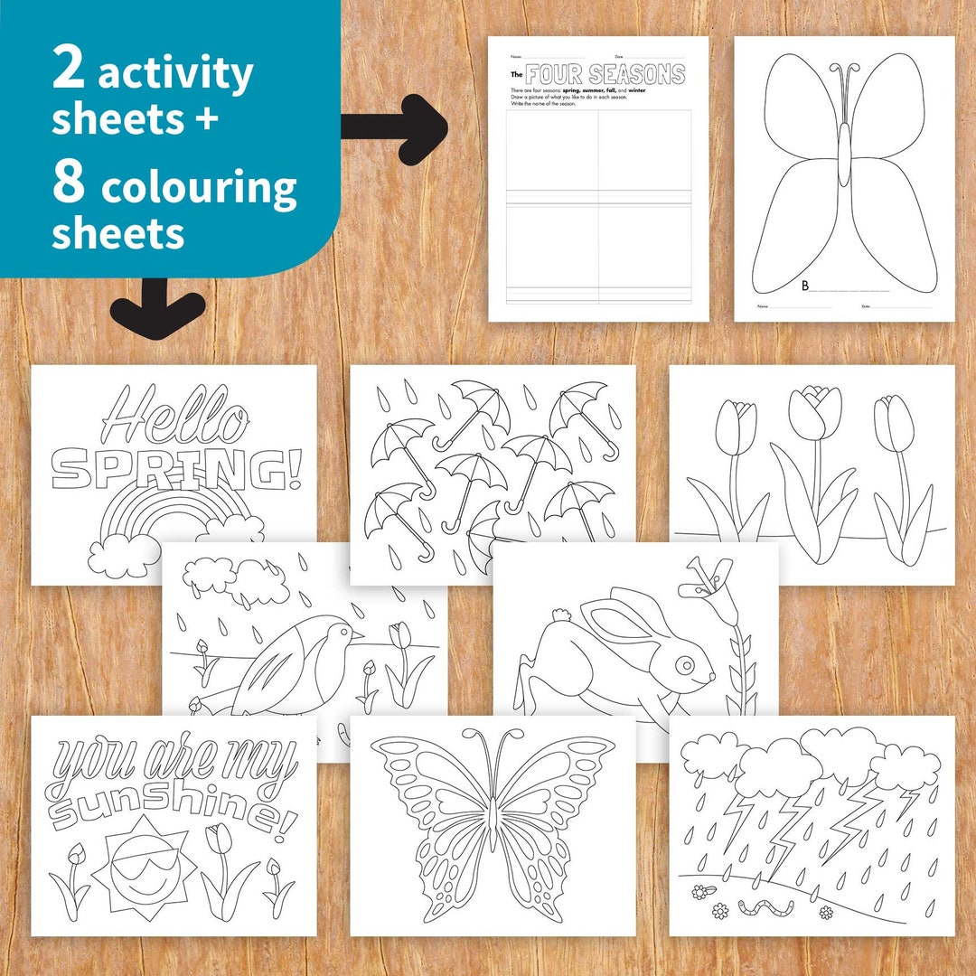 Spring Activity Bundle, Original Spring Colouring Sheets, Print at Home ...