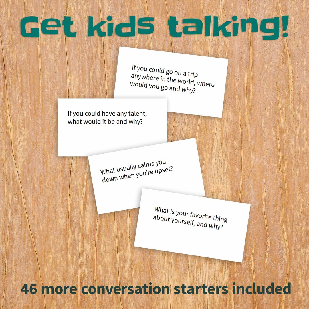 Flashcard Game for Pre-teens, 50 Printable Conversation Starters - Etsy