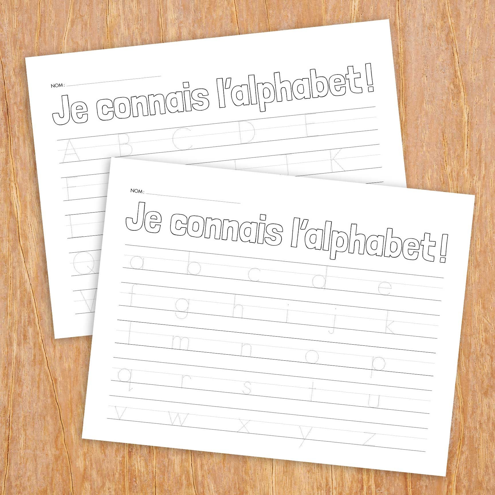 French Alphabet Tracing Sheet, Printable Worksheet, Preschoolers - Etsy