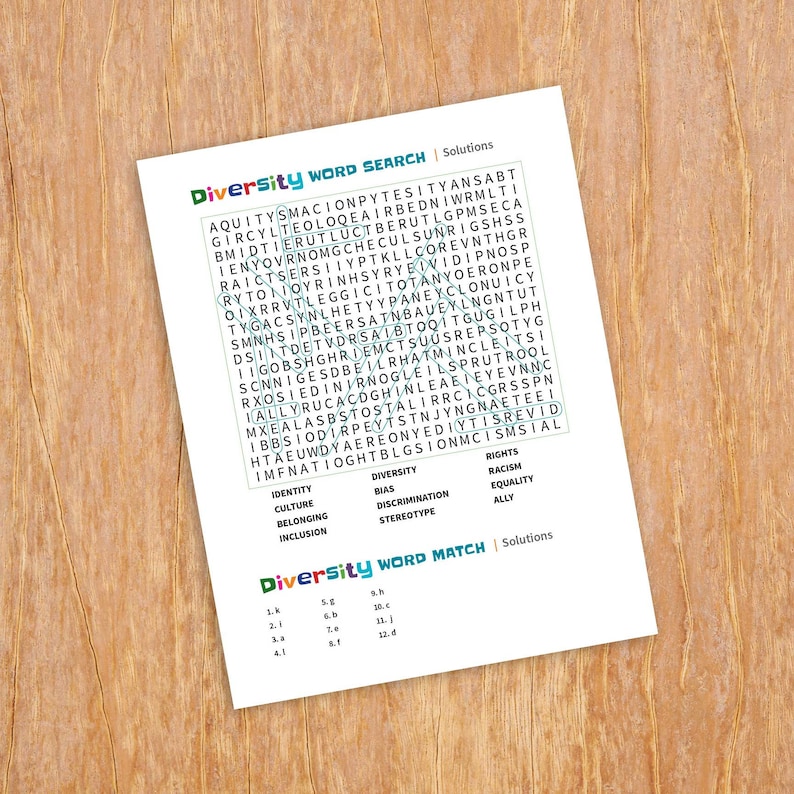 Diversity Bundle, DE&I Vocab, 3 Printable Activities - Etsy
