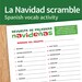 Spanish Christmas Word Scramble Printable, La Navidad Holiday Party ...
