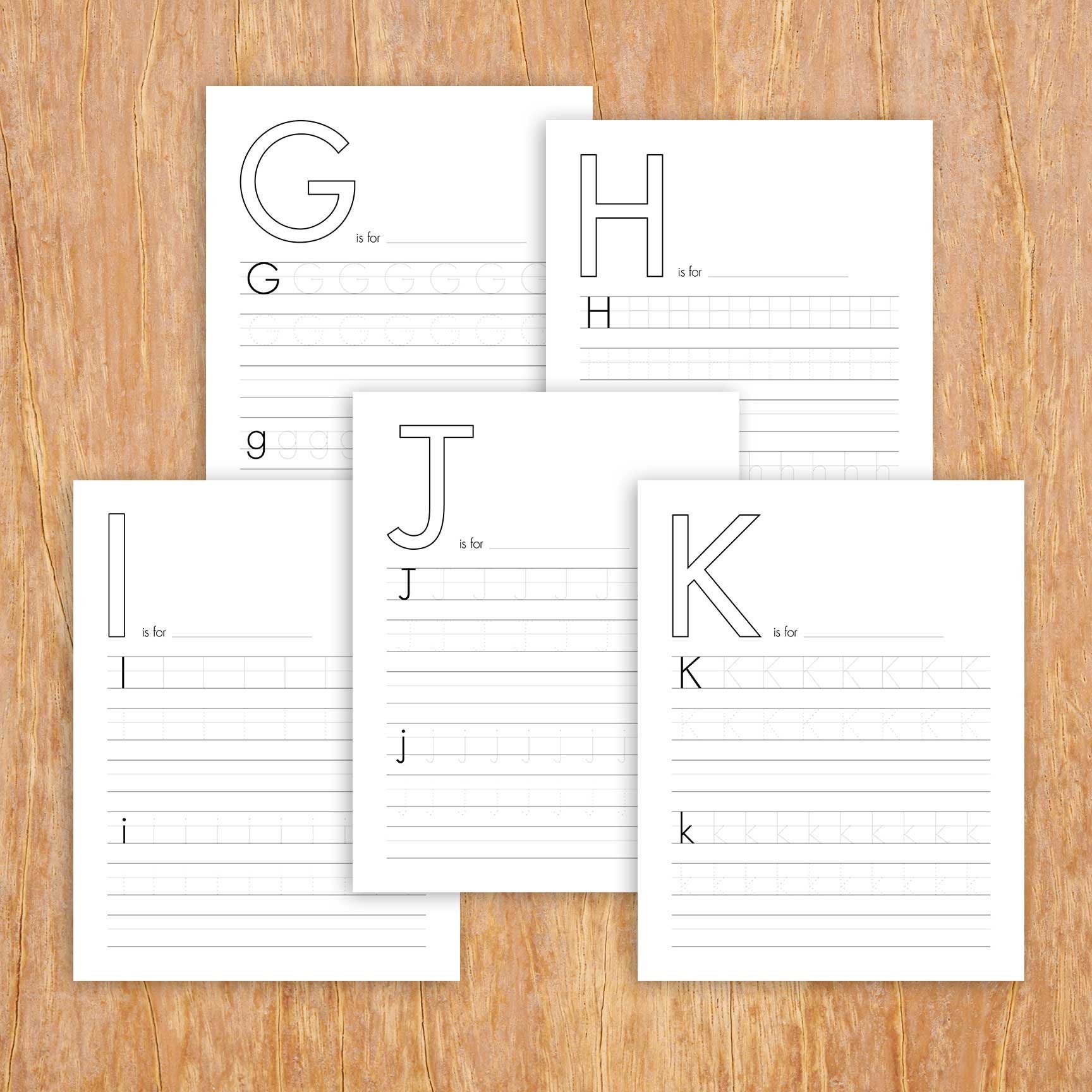 Alphabet Tracing Sheets With Space for Drawing, 26 Printable A to Z ...