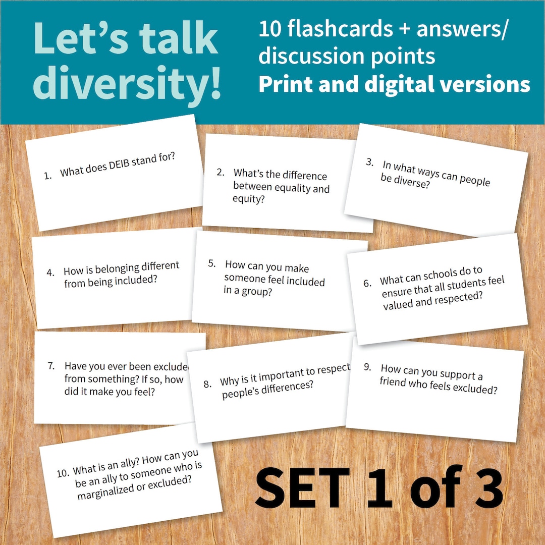 Diversity Discussion Questions, SET 1 of 3, DE&I Activity - Etsy