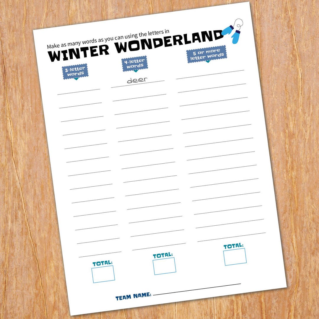 Winter Wonderland Make Words Game - Etsy