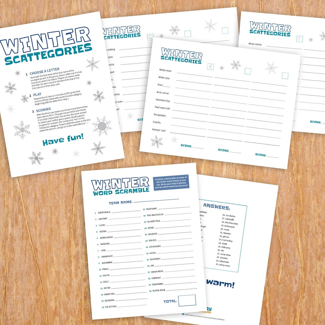 Winter Activity Bundle, Printable Winter Games, Winter Colouring Pages ...