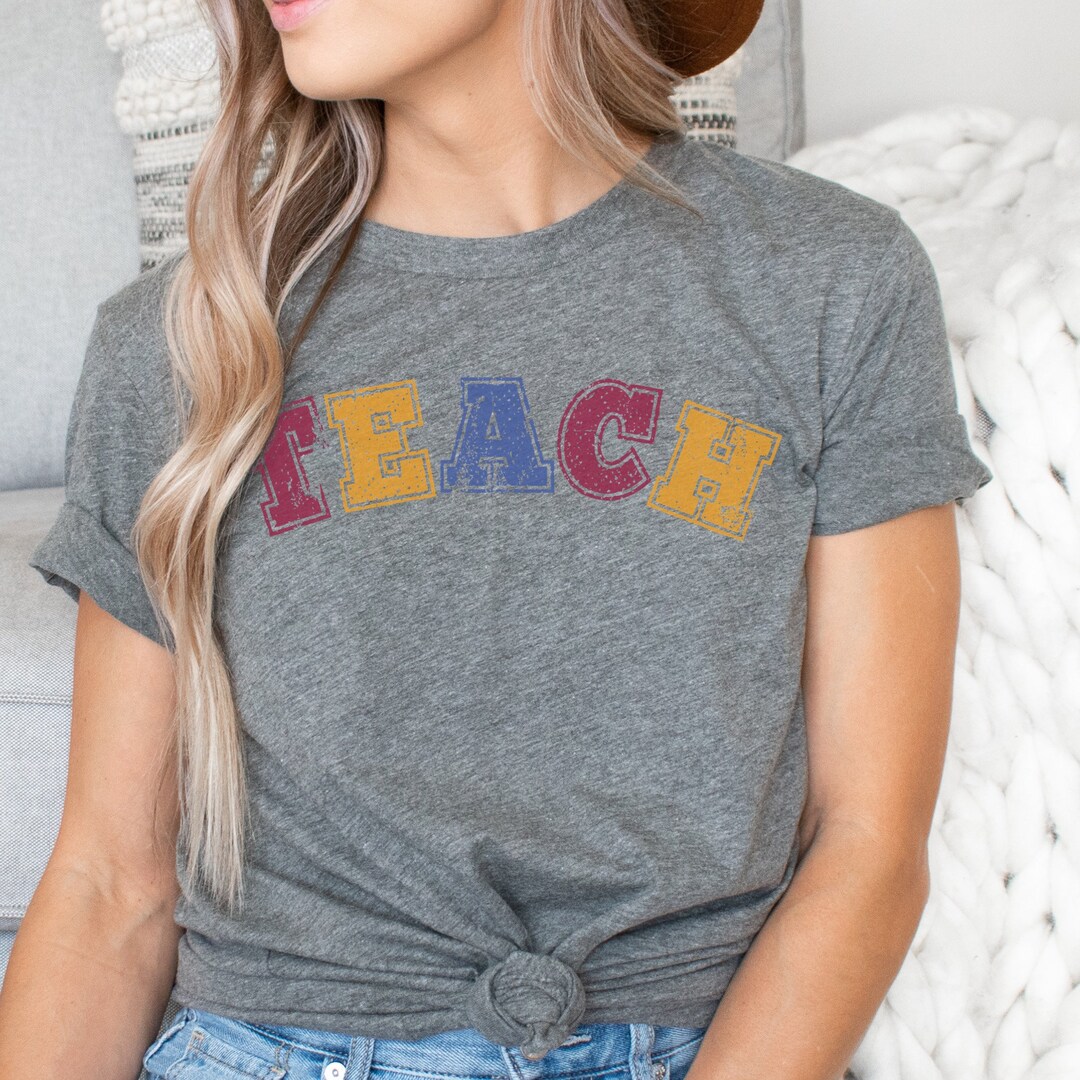 Teach T-shirt: Retro Teacher Shirt, Elementary School Tee - Etsy