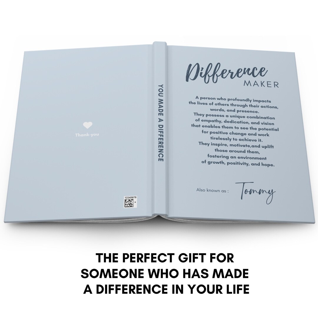 Personalized Difference Maker Notebook: Custom Name Gift - Etsy