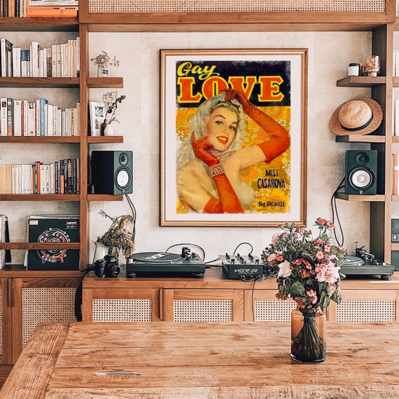 Lesbian Pulp Vintage Art Print Gay Love Retro Home Decor Etsy