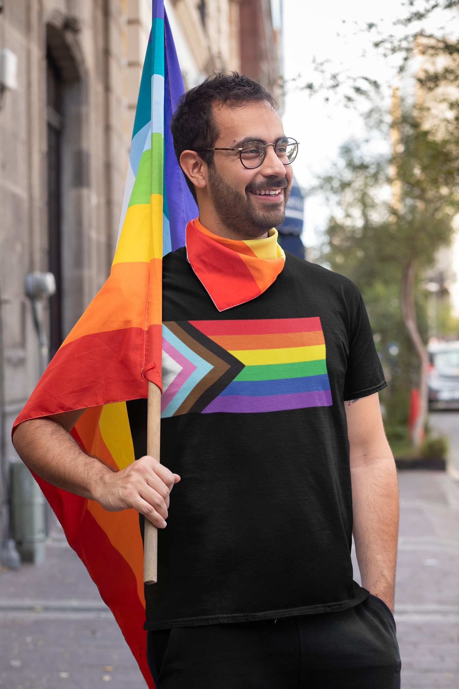 Progress Pride Flag T-shirt LGBTQ BIPOC Rainbow Gay Pride - Etsy