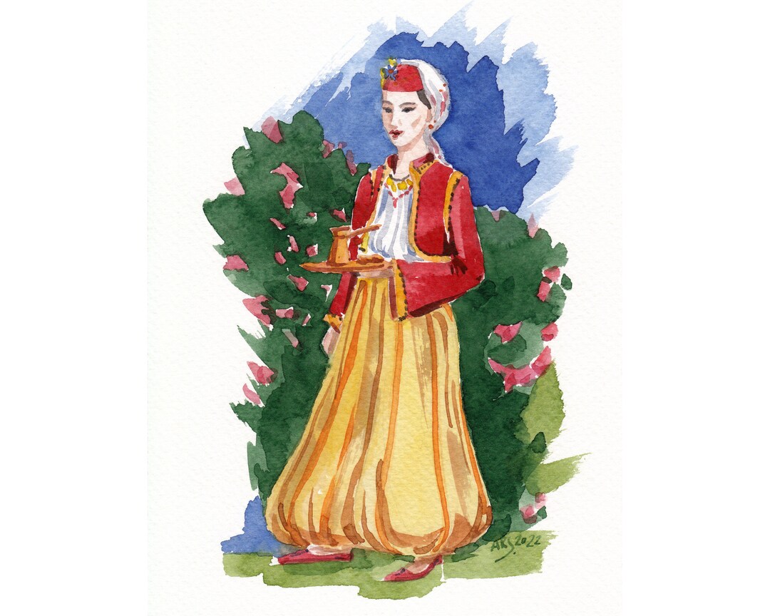 Bosnia Print of Original Watercolor Painting, Bosnian Girl Poster ...