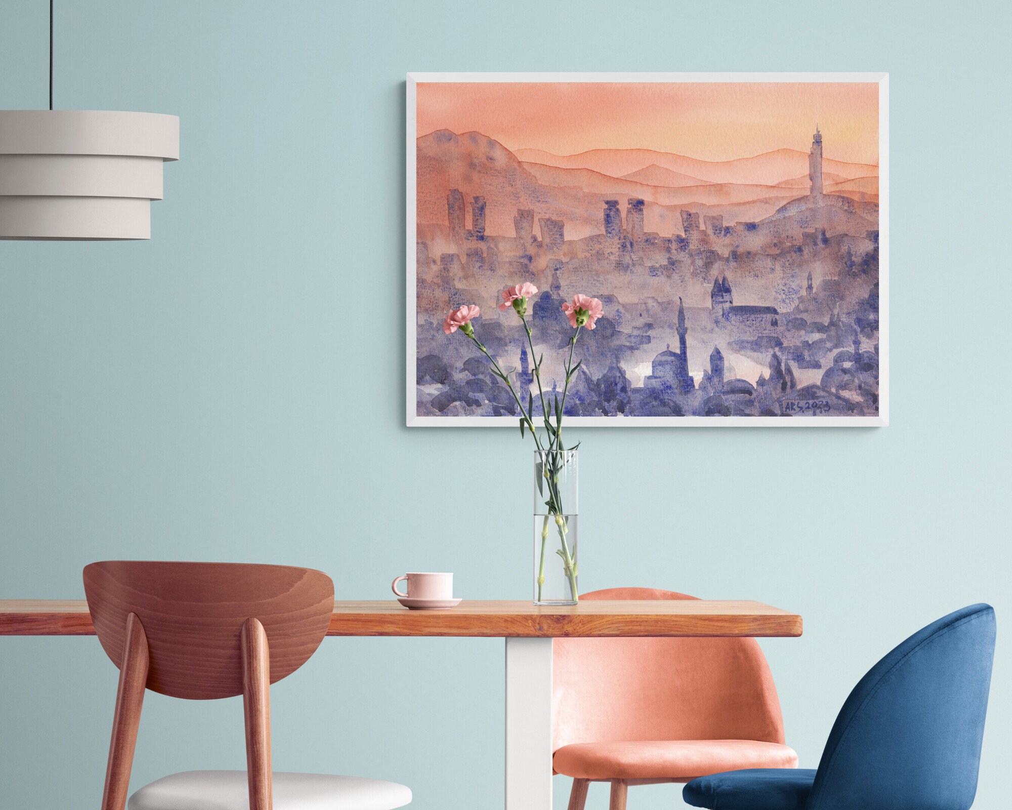 Bosnia Sarajevo Poster by Original Watercolor Painting, Bosnia Bosna ...
