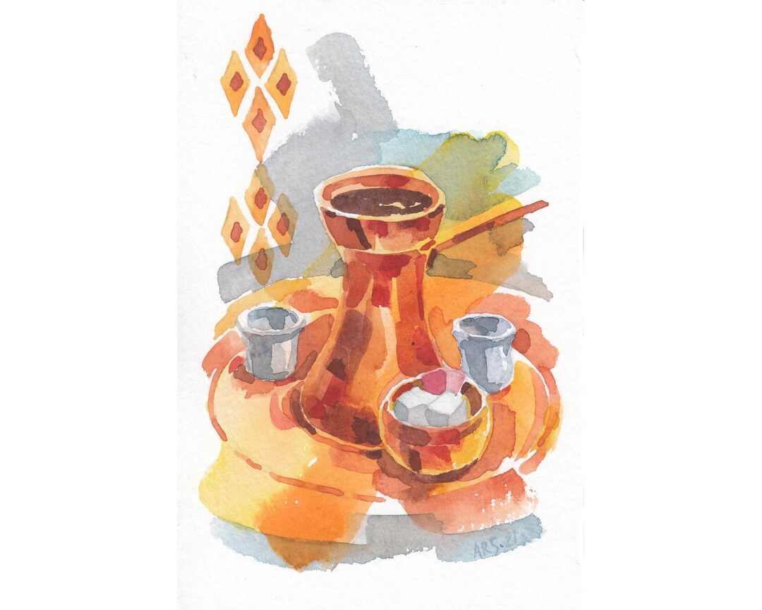 Bosnia Art, Print of Original Bosnian Coffee Painting, Sarajevo Gift ...