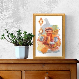 Bosnia Art, Print of Original Bosnian Coffee Painting, Sarajevo Gift ...