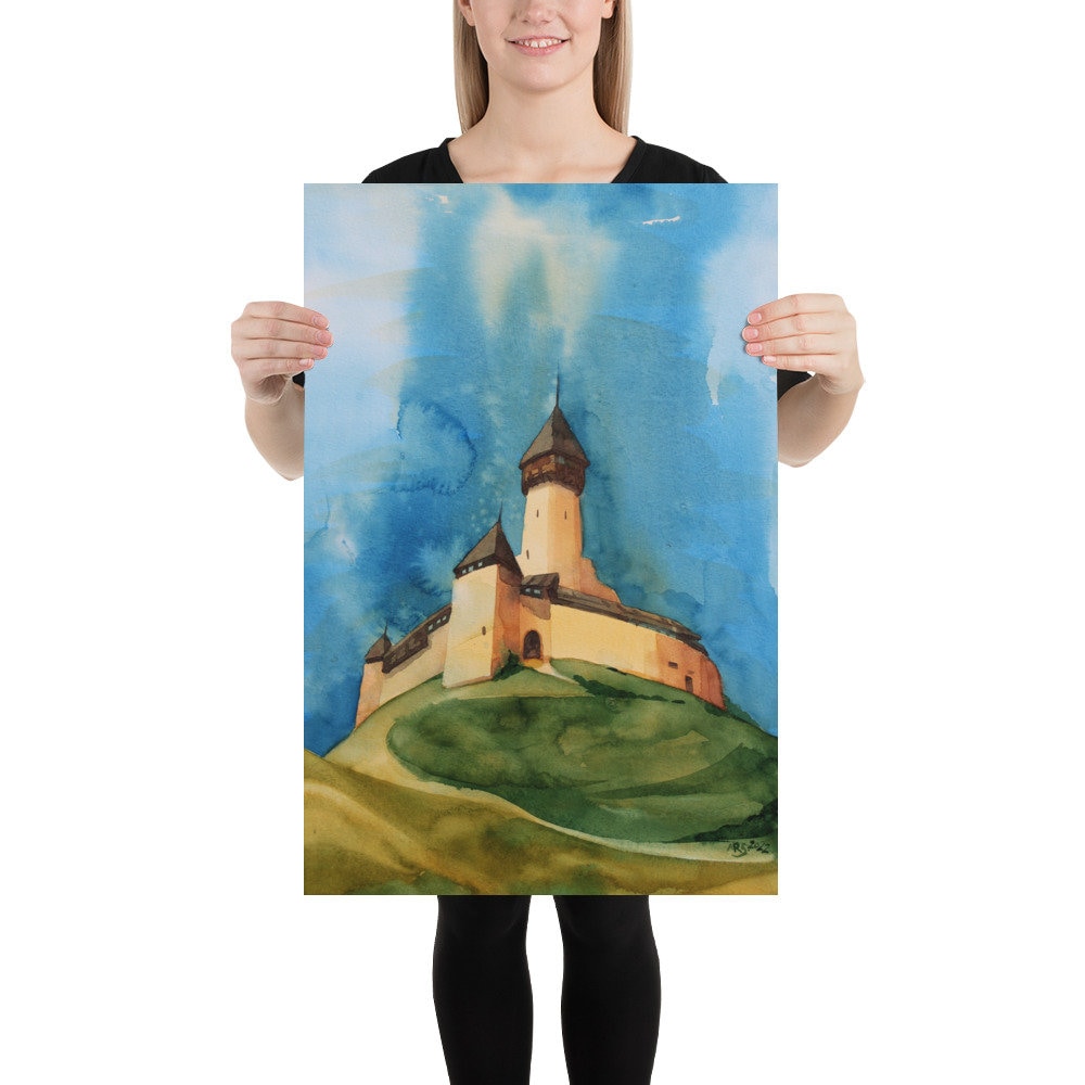 Velika Kladuša Stari Grad, Bosnian Castle Poster by Original Watercolor ...